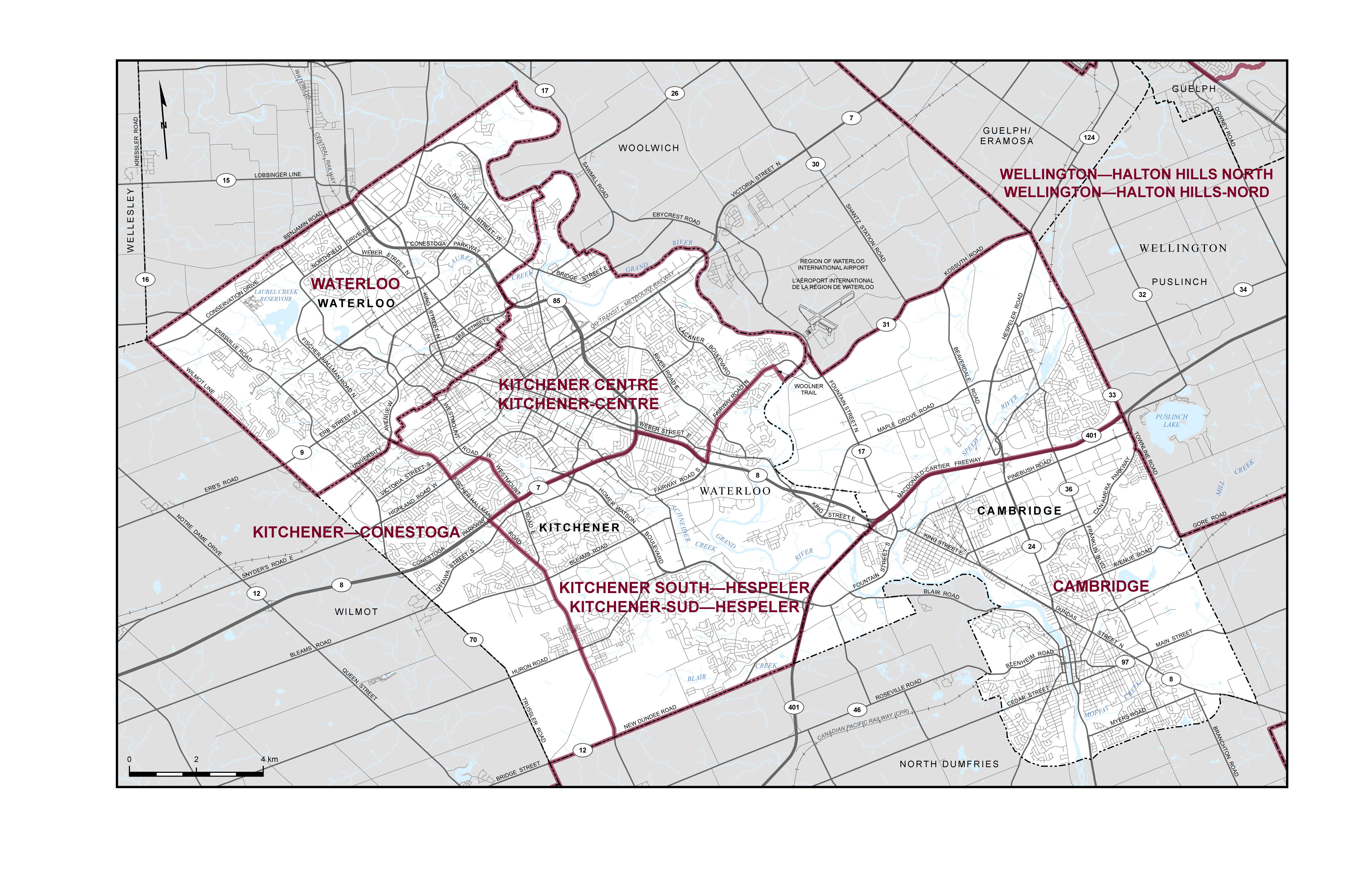 Cities Of Cambridge Kitchener And Waterloo Maps And Boundary Cities Of Cambridge Kitchener And Waterloo Maps And Boundary