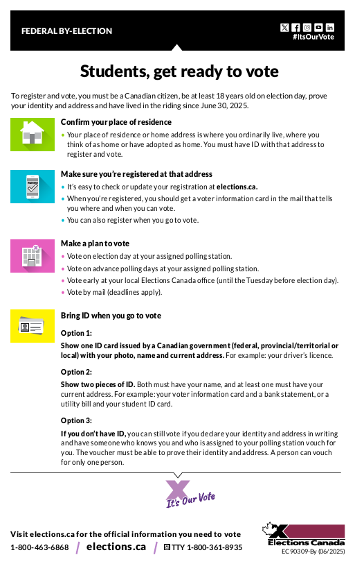 Students, get ready to vote – 2025 By-election: Battle River–Crowfoot ...